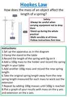 Hookes Law instructions sheet including table and graph | Teaching ...