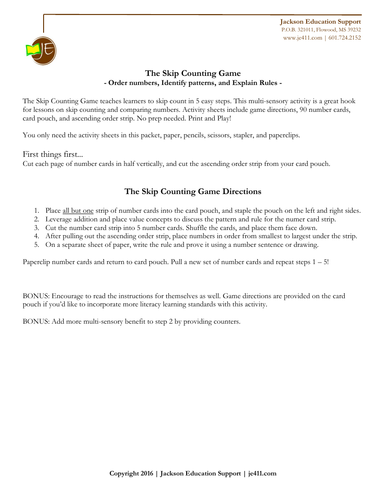 The Skip Counting Game | Teaching Resources