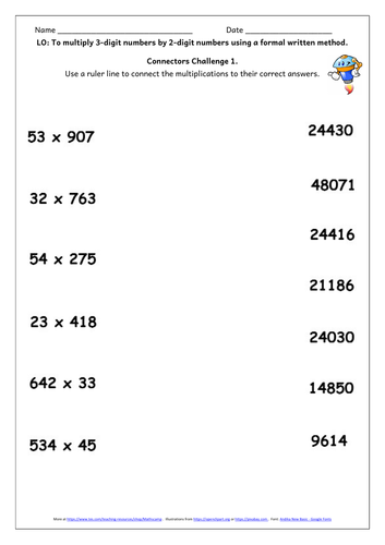 Multiplication Year 5 Written Multiplication 3-digits x 2-digits ...
