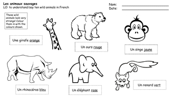 Les animaux sauvages (Wild animals in French) | Teaching Resources