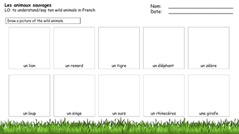 Les animaux sauvages (Wild animals in French) | Teaching Resources