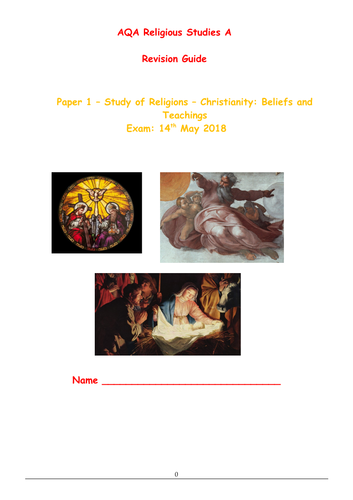 REVISION GUIDES for AQA A RS Christianity and Islam | Teaching Resources