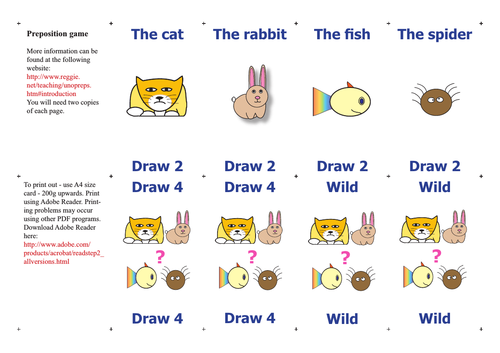 Prepositions Game | Teaching Resources