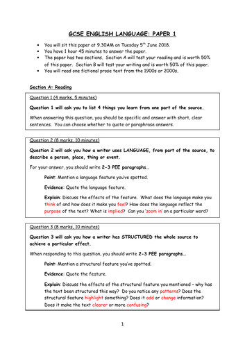 Assessment Packs: AQA GCSE English Language (8700) | Teaching Resources