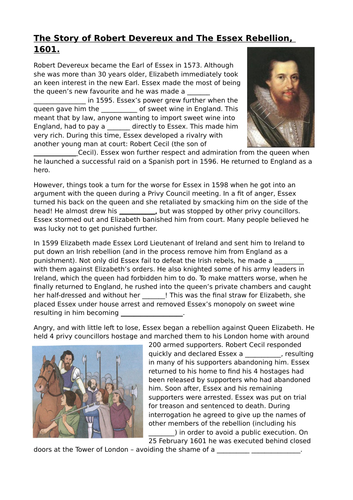 Essex's Rebellion, 1601. Elizabethan England - AQA History GCSE ...