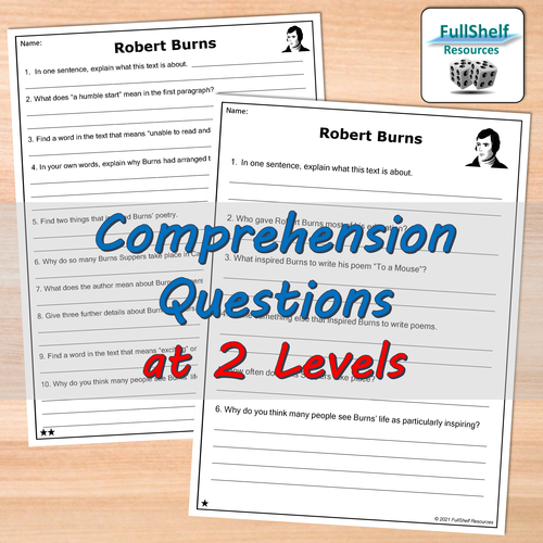 Robert Burns Reading Comprehension | Teaching Resources
