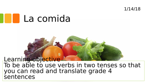 La comida - two tenses | Teaching Resources