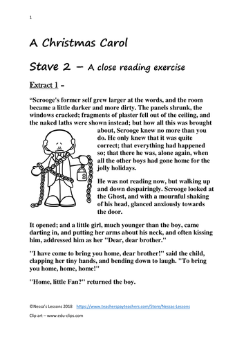 A close reading of 2 extracts. A Christmas Carol | Teaching Resources