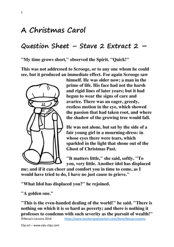 A close reading of 2 extracts. A Christmas Carol | Teaching Resources