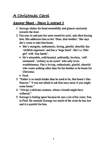 A close reading of 2 extracts. A Christmas Carol | Teaching Resources