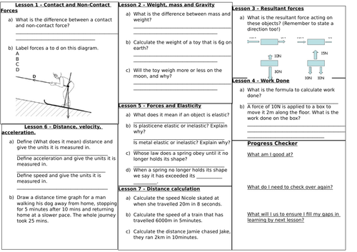 Forces Part 1 Scheme of Work | Teaching Resources