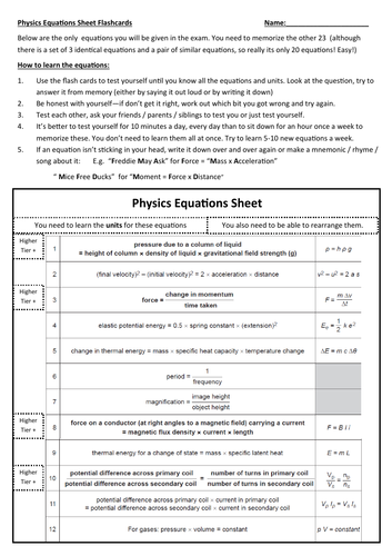 NEW GCSE (1-9) All physics equation triangles made into flashcards with ...