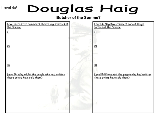 Was Haig the Butcher of the Somme? | Teaching Resources