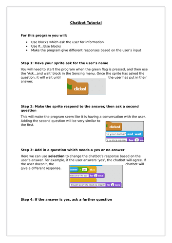 KS2 / KS3 Scratch chatbot lesson | Teaching Resources