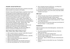 AQA Macbeth Revision Activity: Plot summary & Questions on Act 1 ...