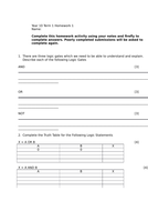 GCSE Computer Science Homework/Class Activity [LOGIC GATES] | Teaching ...