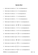 Differentiation 2: Increasing / decreasing functions and stationary ...