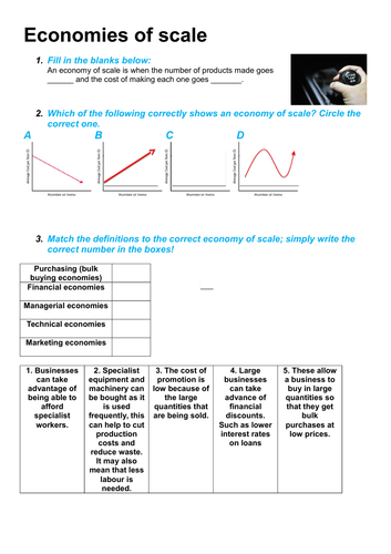 Economies of Scale Worksheets | Teaching Resources