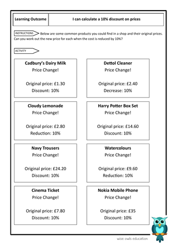 Free Discount And Tip Worksheets