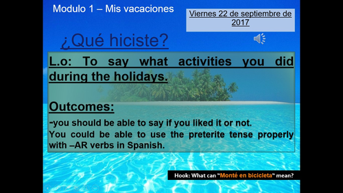 Viva 2 unit 1 mis vacaciones. que hiciste | Teaching Resources