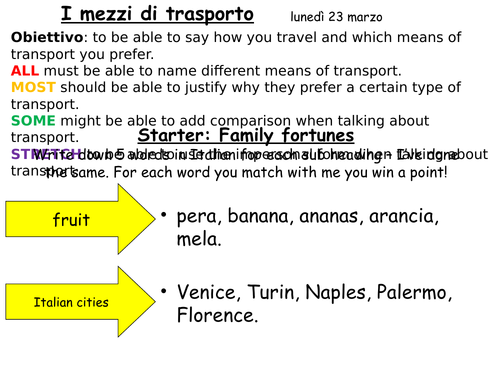 I mezzi di trasporto | Teaching Resources