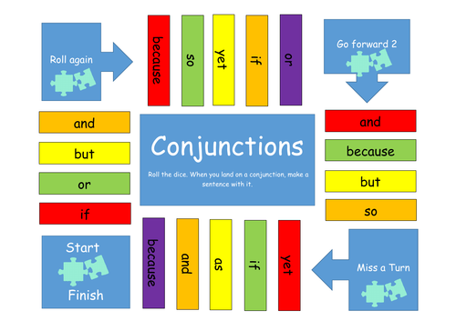 A board game for using conjunctions | Teaching Resources
