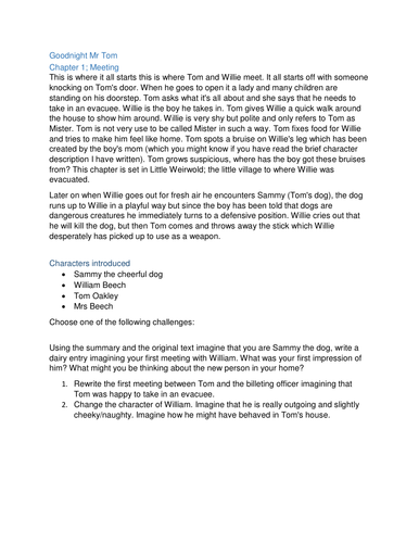 Goodnight Mr Tom Year 5/6/7/8 3 WEEK Planning | Teaching Resources