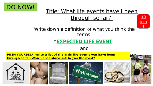 GCSE HEALTH AND SOCIAL CARE- EXPECTED AND UNEXPECTED LIFE EVENTS ...