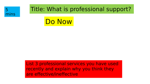 GCSE HEALTH AND SOCIAL CARE- FORMAL SUPPORT | Teaching Resources