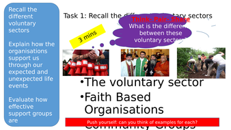 GCSE HEALTH AND SOCIAL CARE- VOLUNTARY SECTOR | Teaching Resources