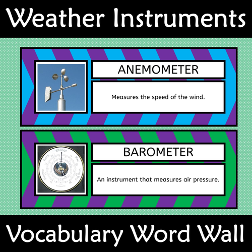 Weather Instruments Vocabulary Word Wall Posters | Teaching Resources