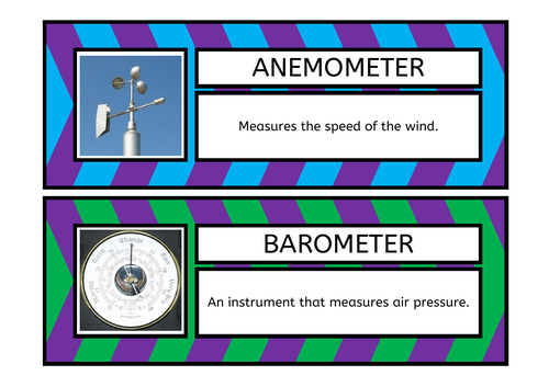 Weather Instruments Vocabulary Word Wall Posters | Teaching Resources