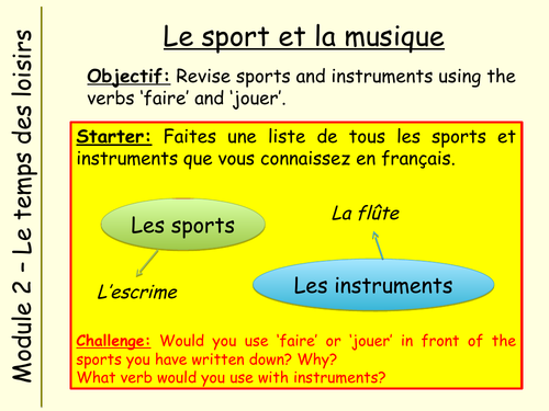 New GCSE French - Module 1 - Le sport, le cinéma, la technologie ...