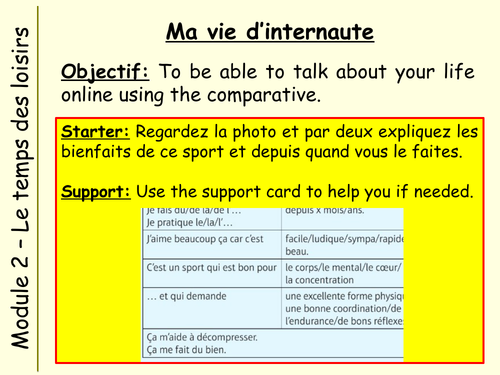 New GCSE French - Module 1 - Le sport, le cinéma, la technologie ...