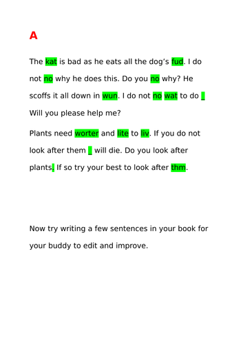 Differentiated Editing Activity | Teaching Resources