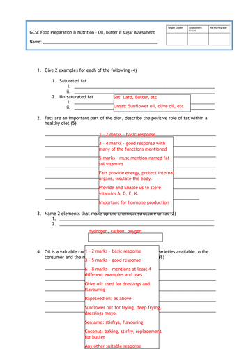 GCSE FOOD PREP-COMMODITIES ASSESSMENT BUNDLE | Teaching Resources