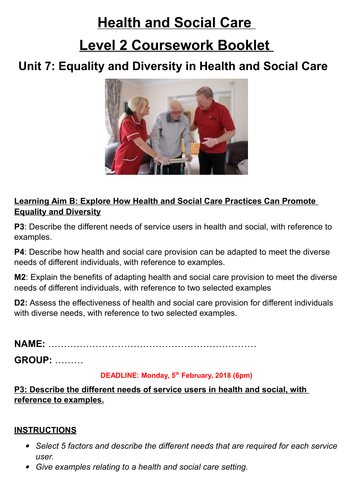 Level 2: Unit 7 - Equality and Diversity Coursework Booklet | Teaching ... Level 2: Unit 7 - Equality and Diversity Coursework Booklet | Teaching ...