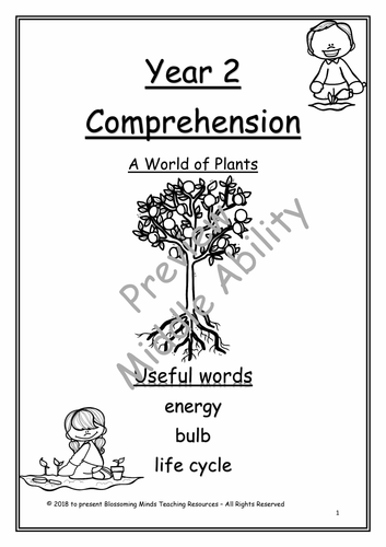 Year 2 Reading Comprehension - Plants - Science | Teaching Resources