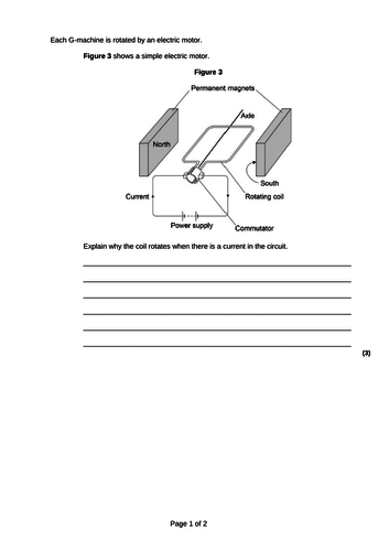 GCSE 9-1 The motor effect | Teaching Resources