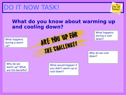 GCSE OCR PE (1.2) Physical Training - Warm up and cool down PowerPoint ...