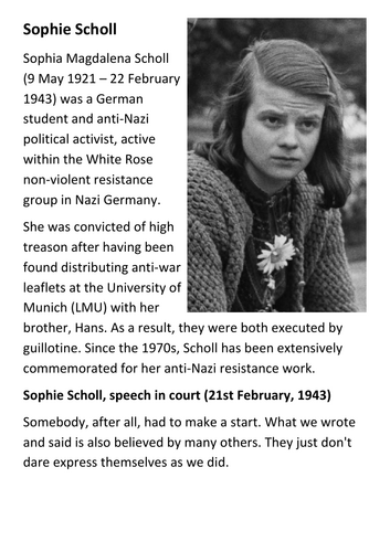 Sophie Scholl Bundle | Teaching Resources