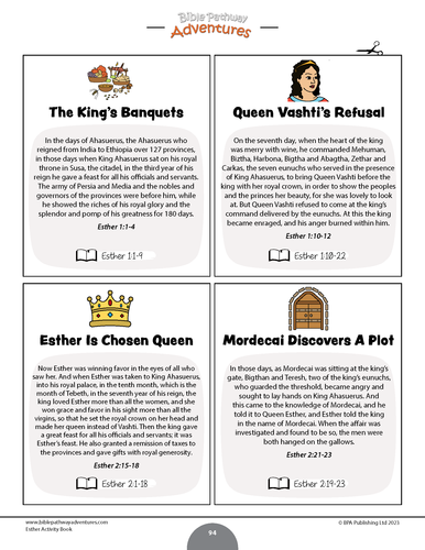 Esther Activity Book and Lesson Plans | Teaching Resources