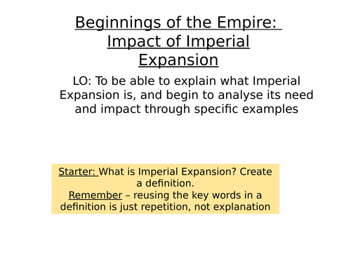 Edexcel: 1C Britain: Imperial Expansion | Teaching Resources