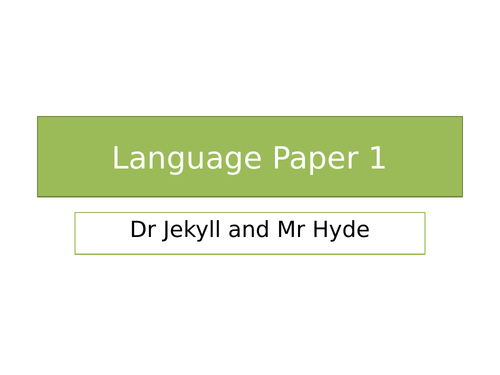 Dr Jekyll and Mr Hyde Unit of Work | Teaching Resources