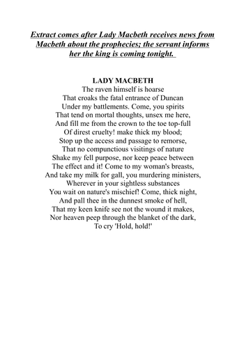 Lady Macbeth Analysis observation lesson, essay writing preparation AQA ...
