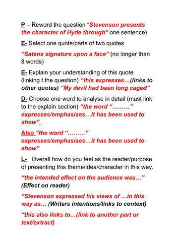 Jekyll and Hyde GCSE AQA essay preparation lesson with exam style ...