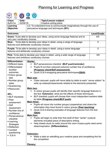 Creative writing lesson observation practice for AQA English Language ...