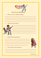 Movie Coco Quizzes Comprehension Worksheets with keys | Teaching Resources