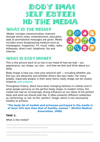 PSHE Body Image, Self-Esteem and the Media Task Book | Teaching Resources