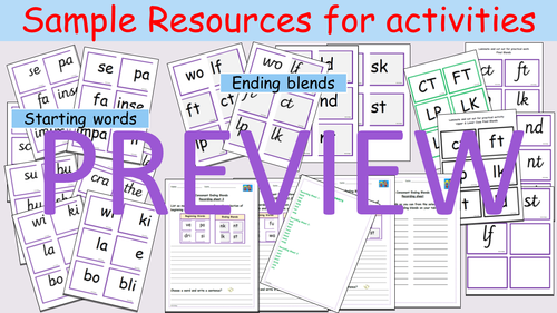 Final Consonant Blends Cluster Activities Flash cards Worksheets Game ...